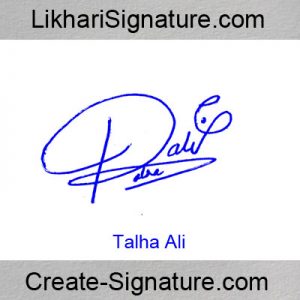 Talha Ali Name Sign